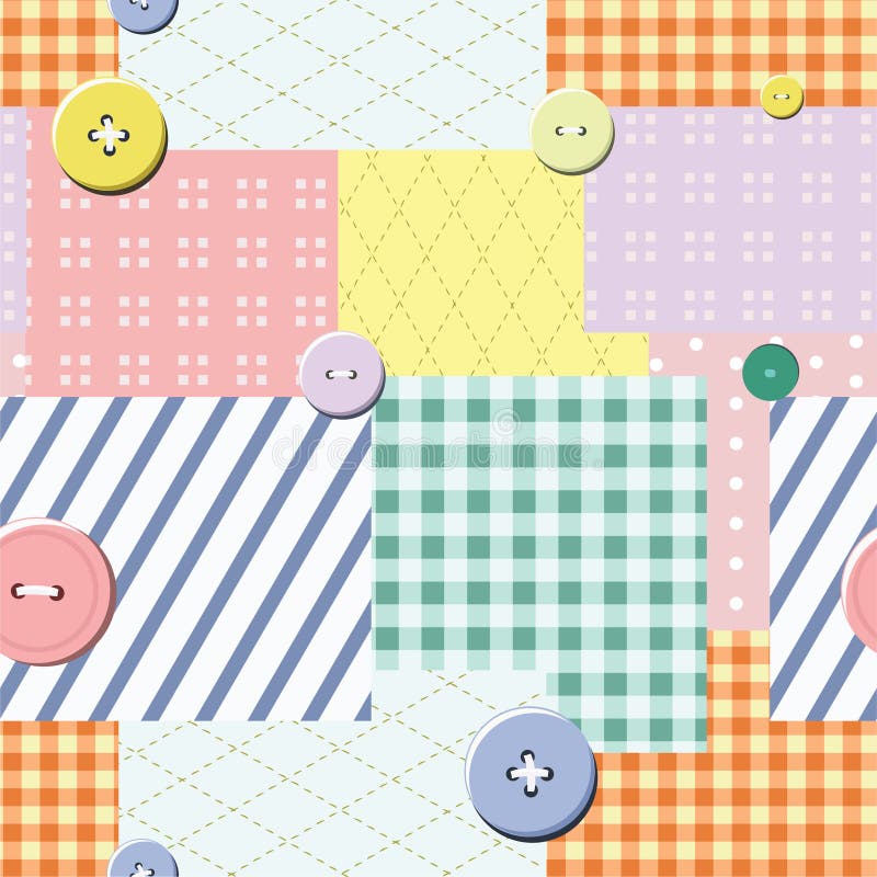Patch Seamless Pattern. Vector Stock Vector - Illustration of graphic ...