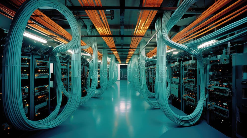 Patch server room cables stock illustration. Illustration of rack ...