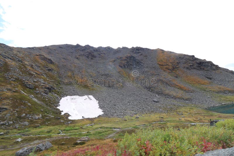 A Patch of Snow and Ice on a the Side of a Mountain Stock Image - Image ...