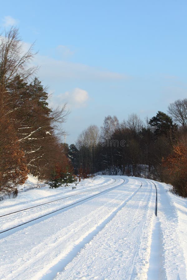 Patch in Snow - Railroad in Winter Stock Photo - Image of frost, cool ...