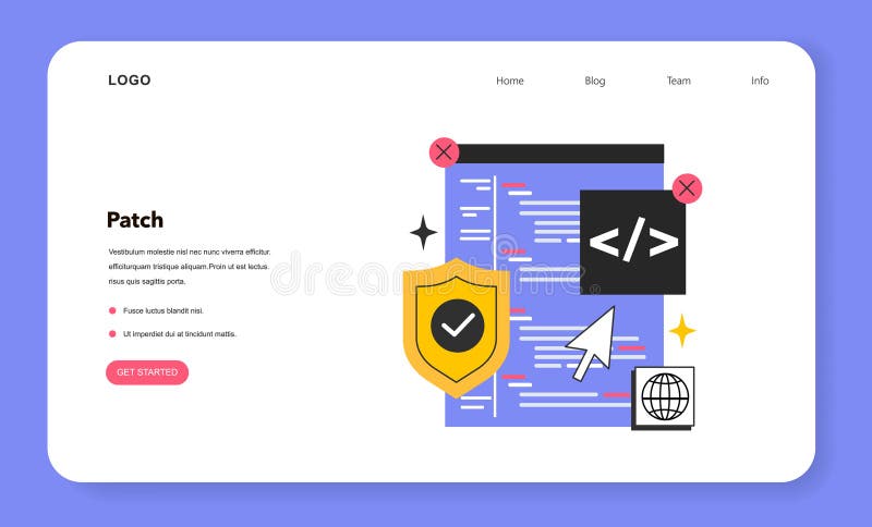 Patch Software Web Banner or Landing Page. Operating System Updates ...