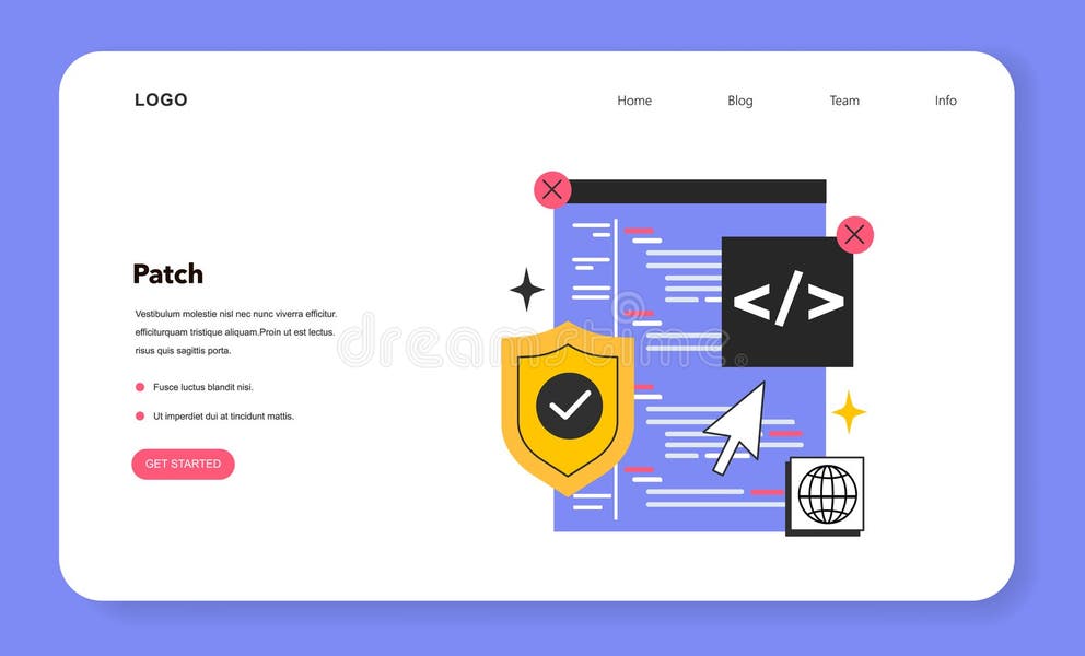 Patch Software Web Banner or Landing Page. Operating System Updates ...