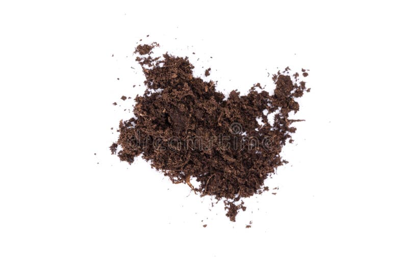 Patch of Soil or Mud Isolated on White Background Stock Image - Image ...