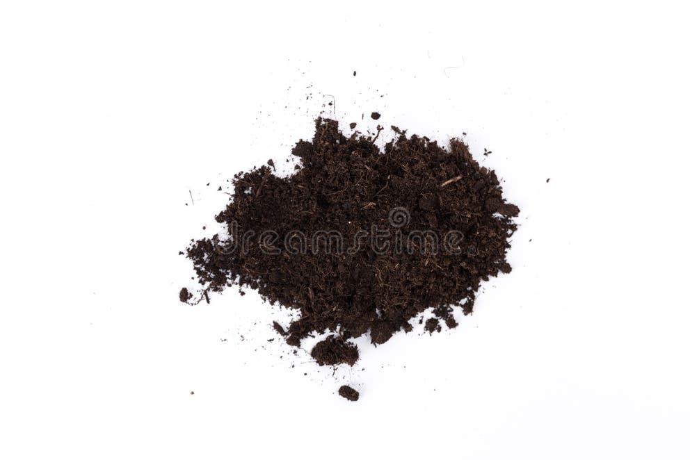 Patch of Soil or Mud Isolated on White Background Stock Photo - Image ...