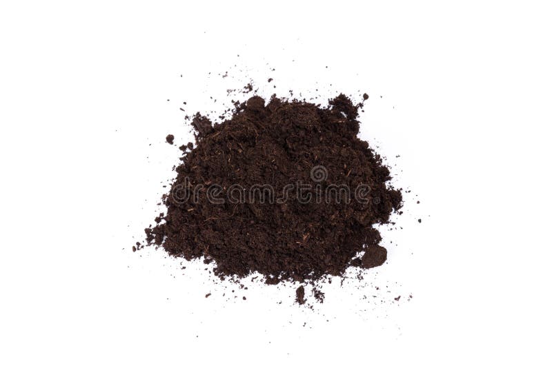Patch of Soil or Mud Isolated on White Background Stock Image - Image ...
