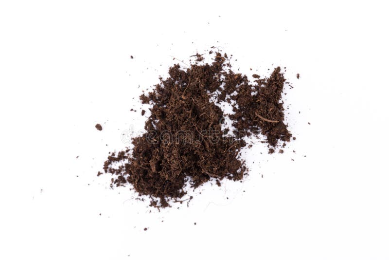 Patch of Soil or Mud Isolated on White Background Stock Image - Image ...
