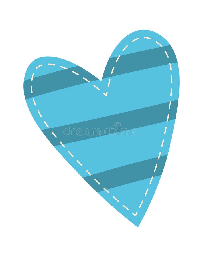Patch Stitched Heart stock vector. Illustration of cloth - 275431141
