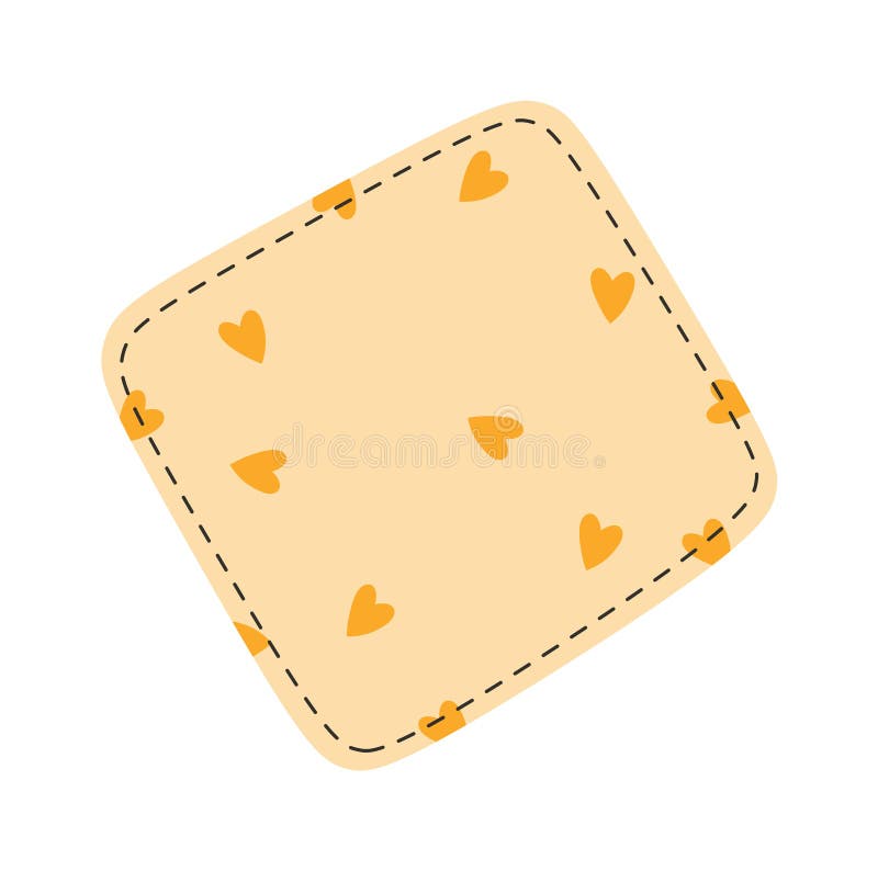 Patch Stitched Square with Hearts Stock Vector - Illustration of label ...