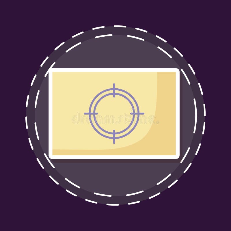 Patch of Target with Paper Document Isolated Icon Stock Illustration ...