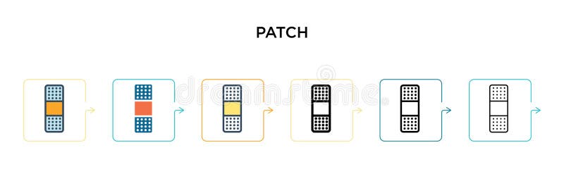 Patch Vector Icon in 6 Different Modern Styles. Black, Two Colored ...