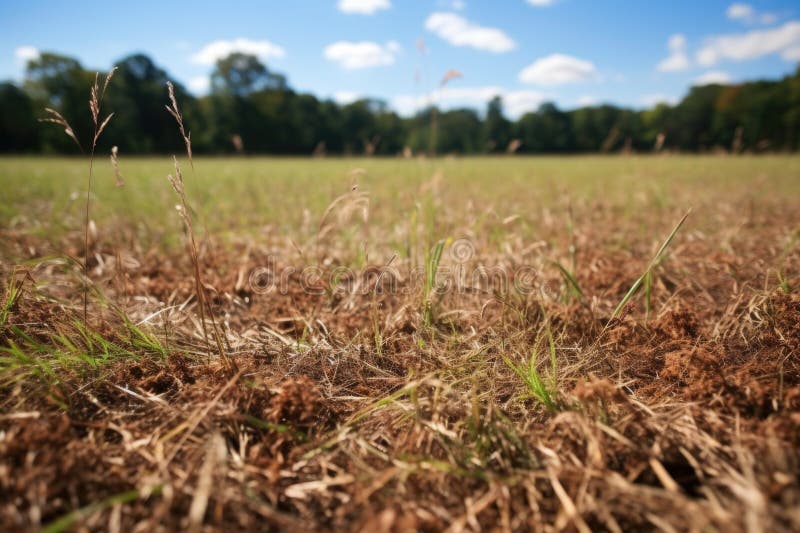Patches of Brown, Dying Grass in a Field Stock Illustration ...