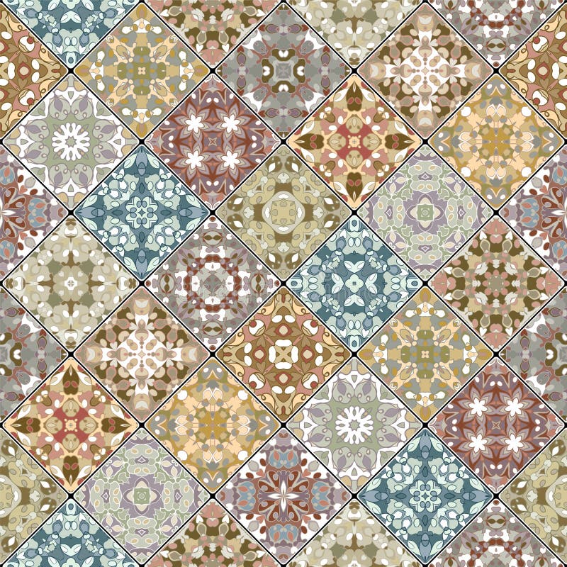 Patchwork Abstract Patterns Stock Vector - Illustration of mosaic ...