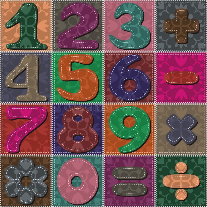 Patchwork Numbers Stock Illustrations – 166 Patchwork Numbers Stock ...