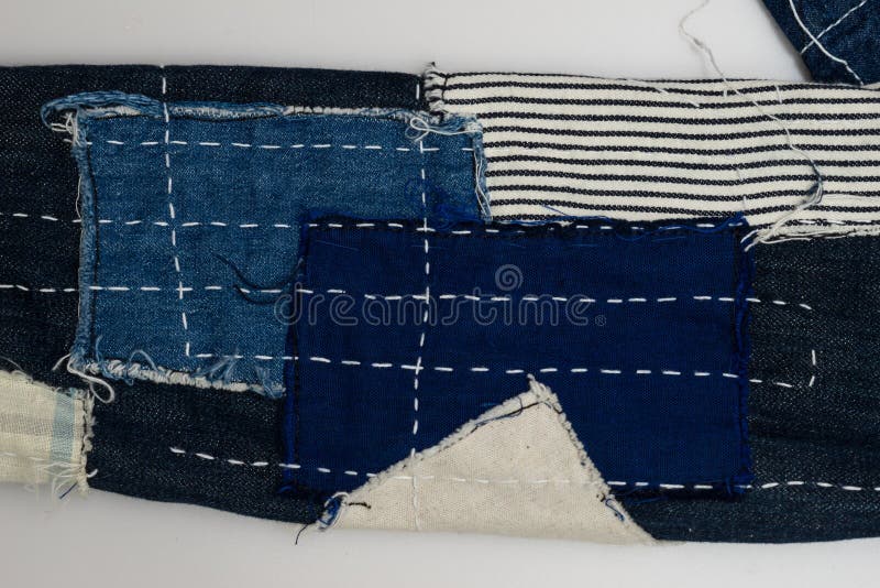 Patchwork Background , Denim Patchwork . Stock Image - Image of blue ...