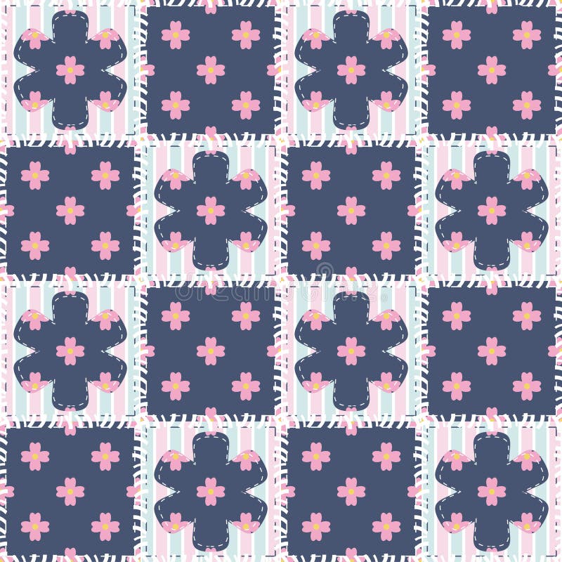 Patchwork Background with Teddy Bears Stock Illustration - Illustration of patchwork, textile ...