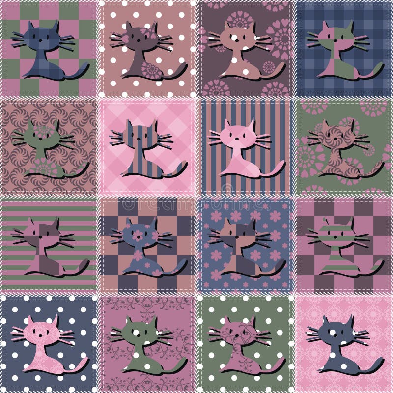 Patchwork Cats Stock Illustrations – 303 Patchwork Cats Stock ...