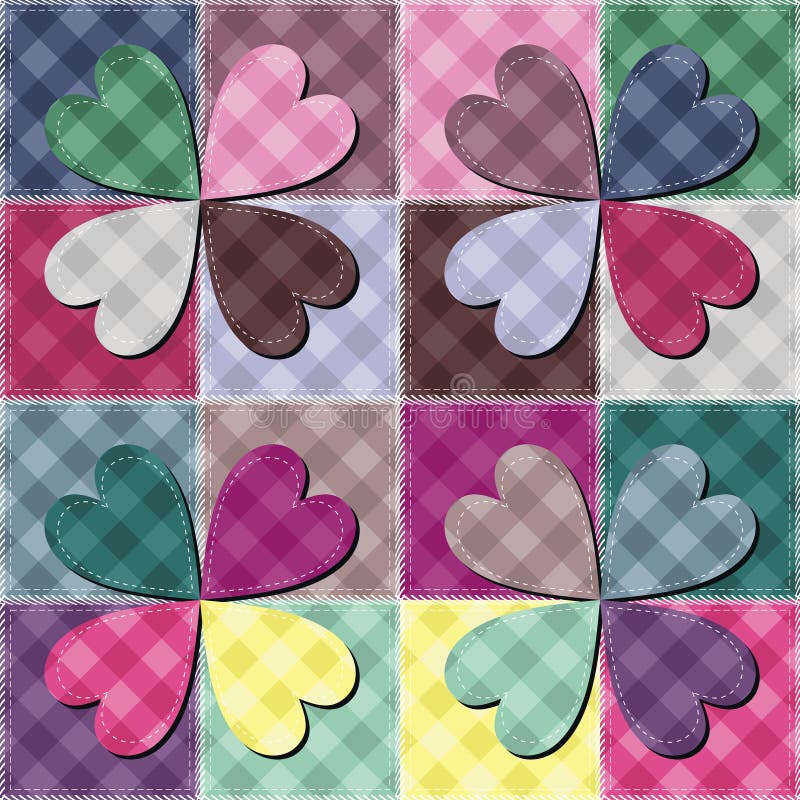 Patchwork Background with Different Patterns Stock Illustration ...