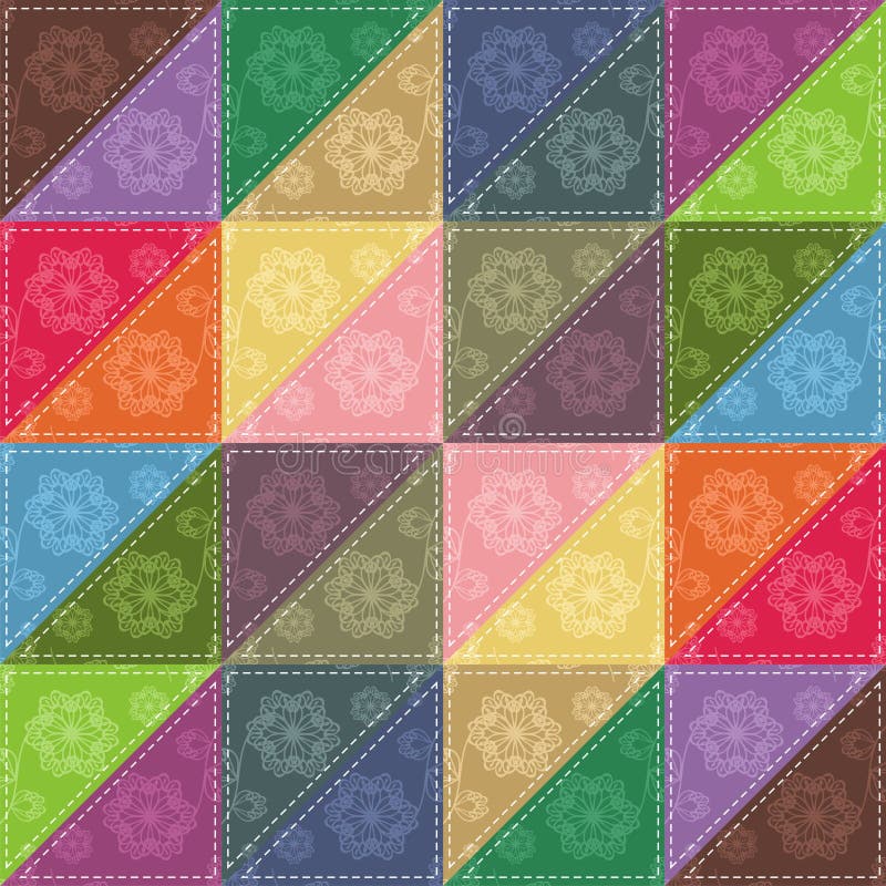 Patchwork Background with Different Patterns Stock Vector ...