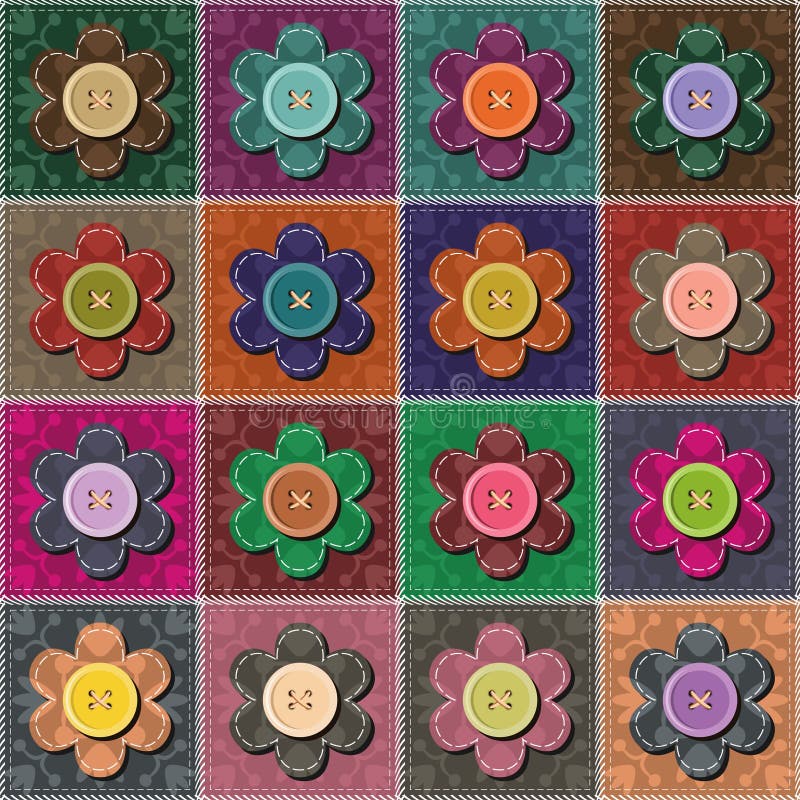 Patchwork Background With Different Patterns Stock Illustration ...