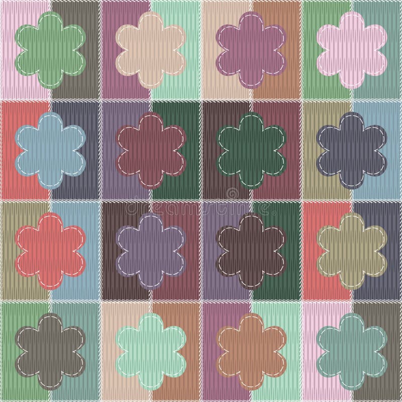 Patchwork Background with Different Patterns Stock Illustration ...