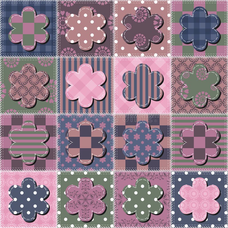 Patchwork Background with Different Patterns Stock Vector ...
