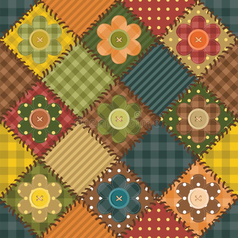 Patchwork Background with Teddy Bears Stock Illustration - Illustration of patchwork, textile ...