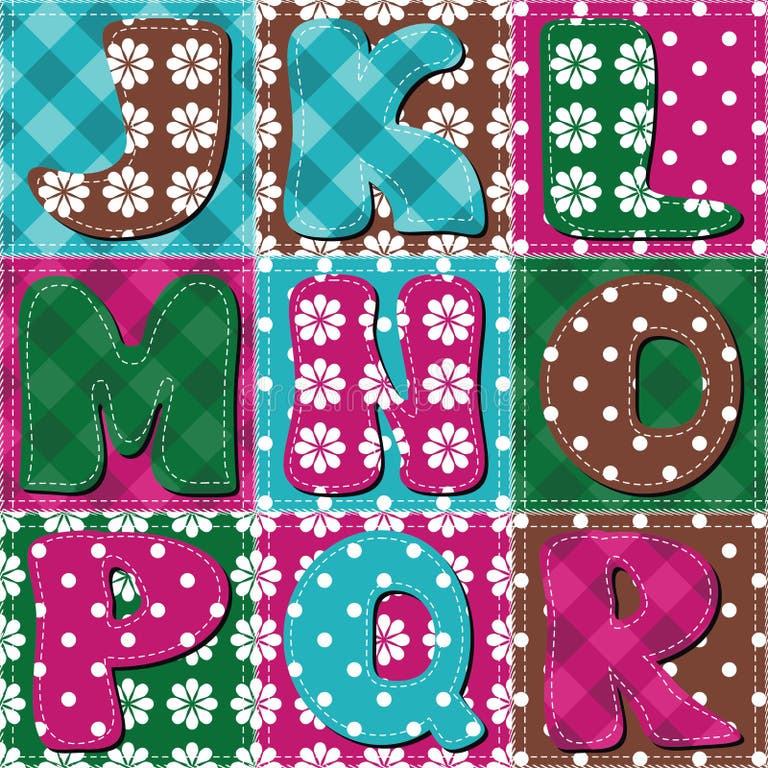 Patchwork Letters Stock Illustrations – 731 Patchwork Letters Stock ...