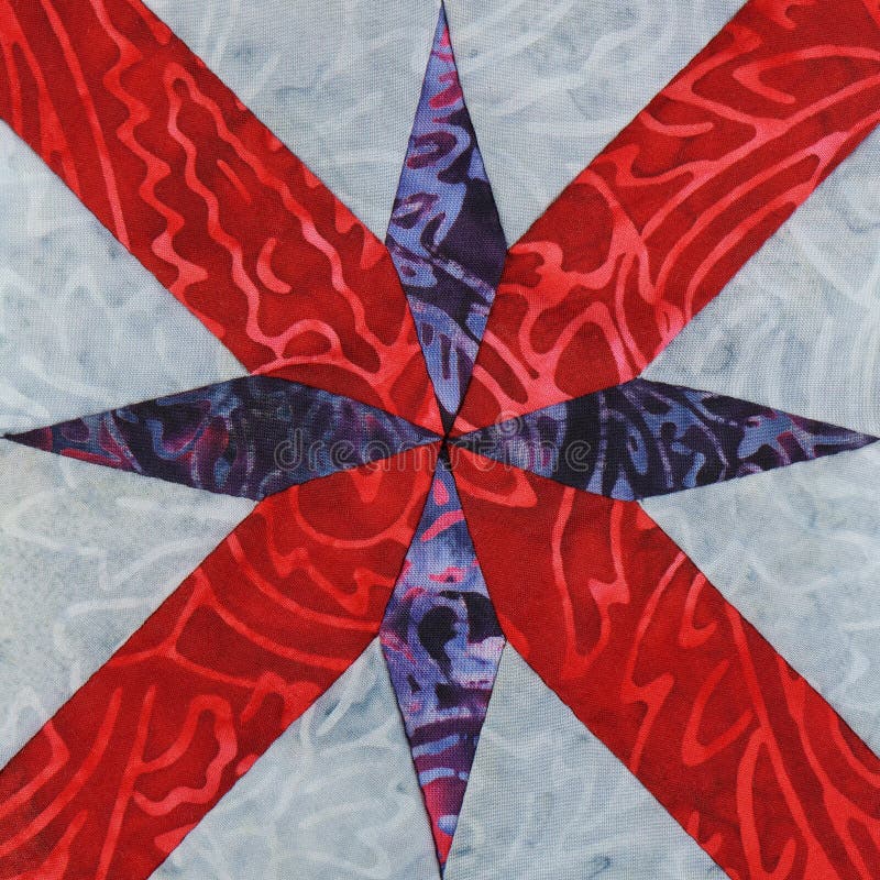 Patchwork Block from Pieces of Fabrics, Detail of Quilt Stock Photo ...