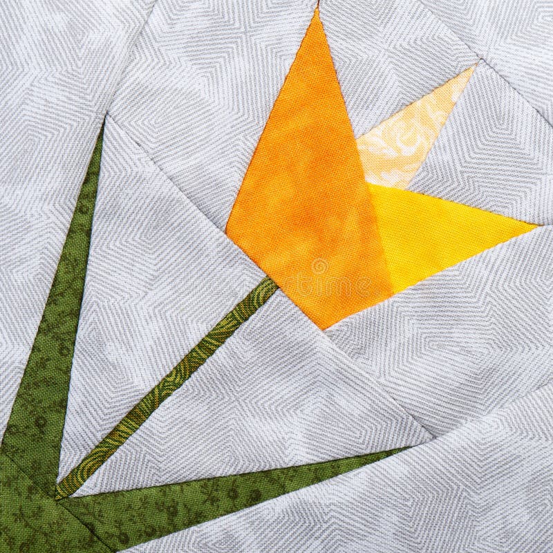 Patchwork Block Tulip from Pieces of Fabrics Stock Photo - Image of ...