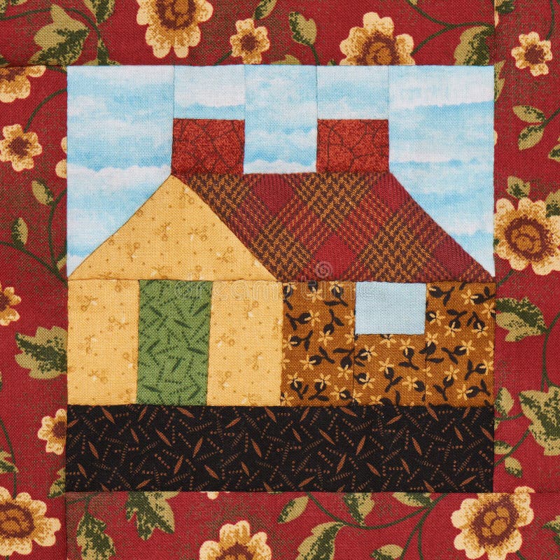 Patchwork Block the Village House in Rustic Style Stock Photo - Image ...