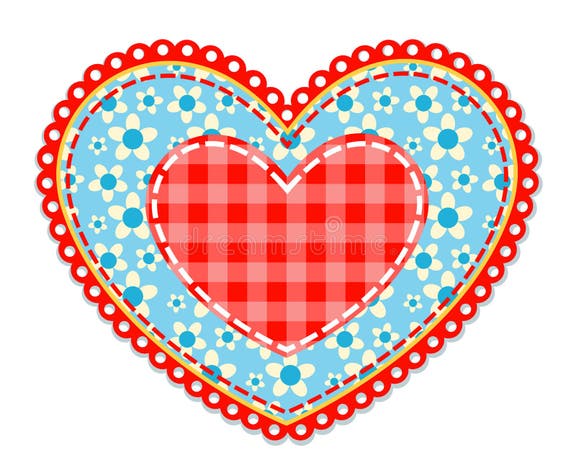 Patchwork Red Heart Illustration Stock Illustrations – 708 Patchwork ...