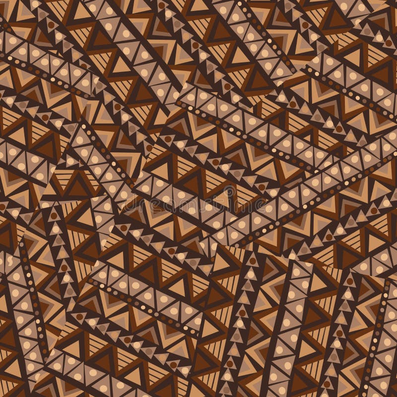 Patchwork with Brown Geometrical Ethnic Motifs Stock Vector ...