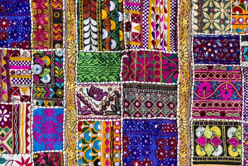 Handmade quilt from India stock image. Image of design - 26275675