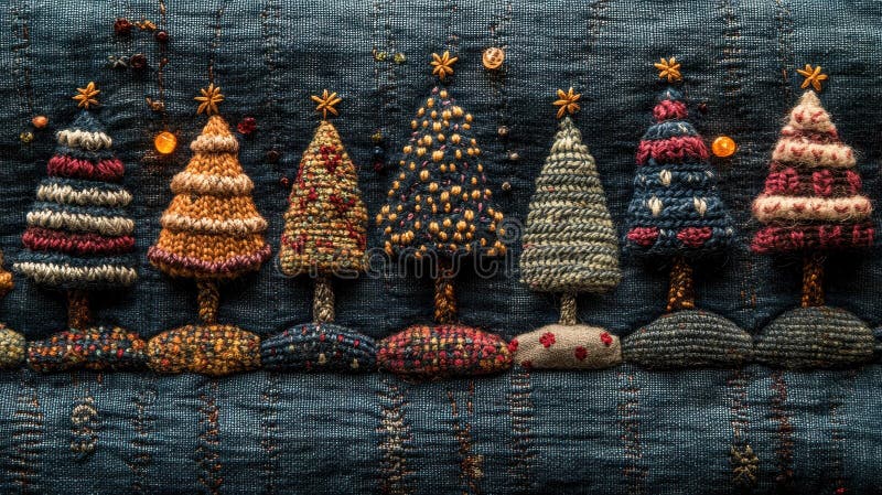 Patchwork Christmas Tree, Holiday Warmth Jeans Fabric Pattern Symbol ...