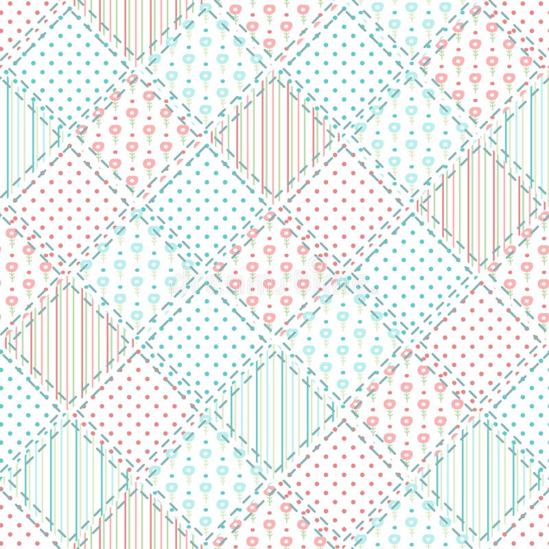 Patchwork Cute Pattern in Folk Style, Country Background. Stock Vector ...