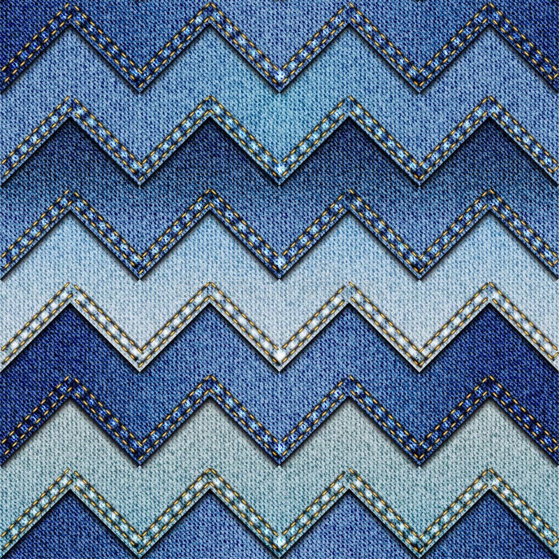 Patchwork of denim fabric stock vector. Illustration of sewing - 58426982