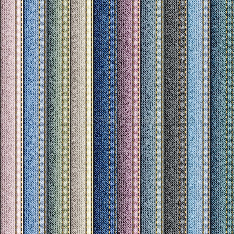 Patchwork of denim fabric stock vector. Illustration of seam - 54241283