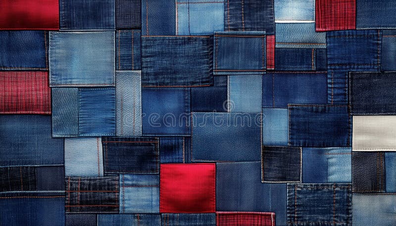 Patchwork Denim Jeans stock image. Image of denim, pattern - 370145735