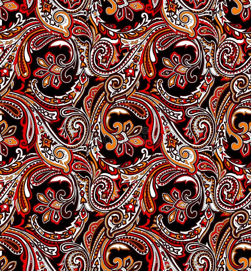 Halftone Color Texture Background. Paisley Vintage Illustration Texture ...