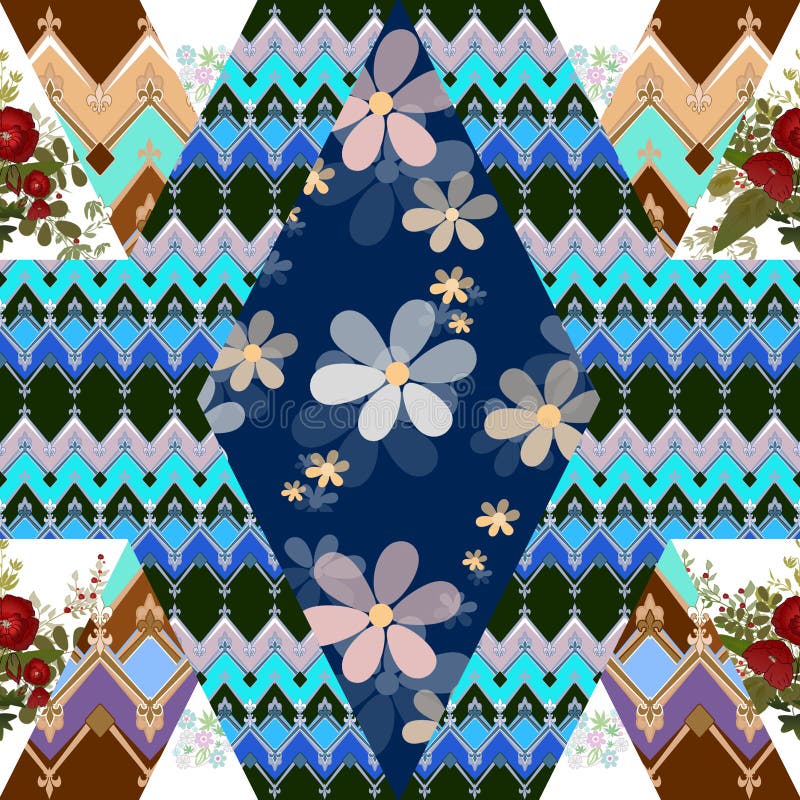 Patchwork Design Seamless Pattern Texture Background Stock Illustration ...