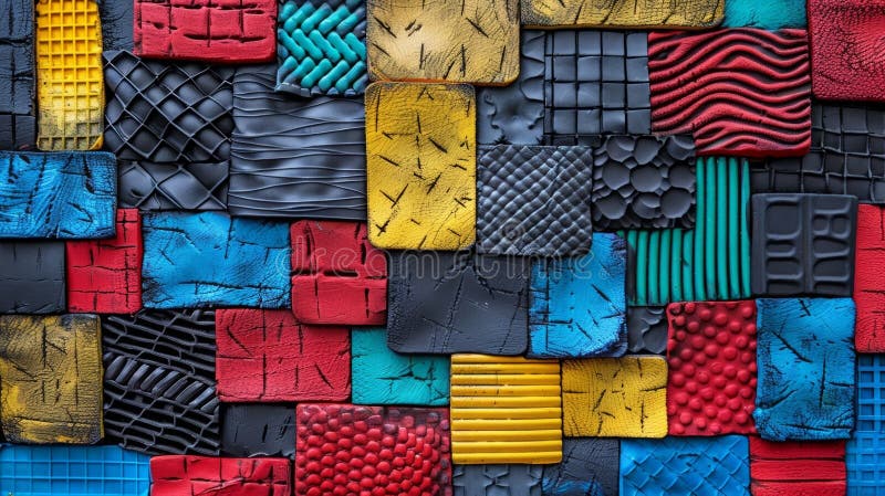 A Patchwork of Different Colored Rubber Mats Each with Unique Textures ...