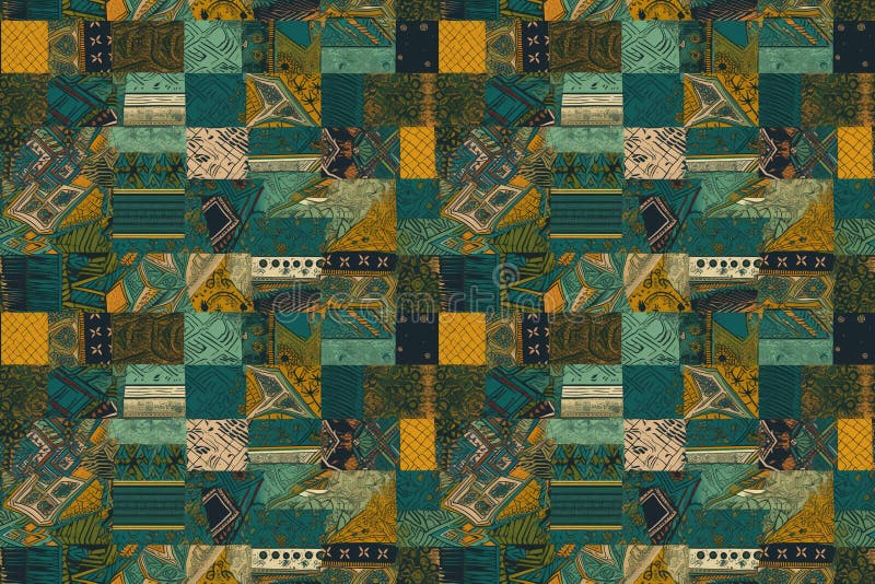 Patchwork Fabric of Brazil, Concept of Texture, Created with Generative ...