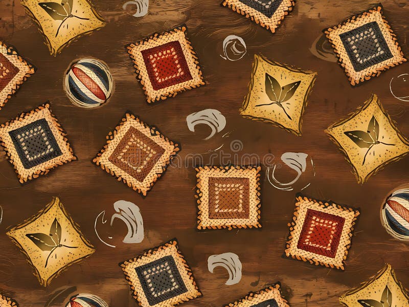 Patchwork Fabric Pattern with Stitched Squares and Vintage Flair Stock ...