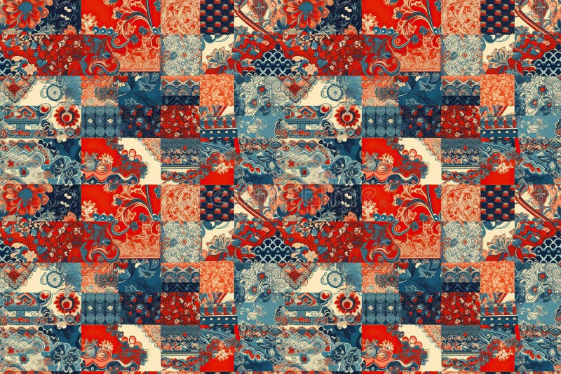 Patchwork Fabric of Russia, Concept of Textile Art, Created with ...