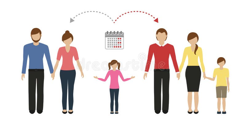 Patchwork Family Time Management Concept Stock Vector - Illustration of ...