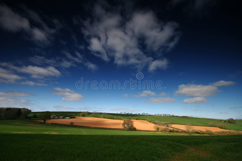 Patchwork Fields in Rural Devon Stock Image - Image of grass, food ...