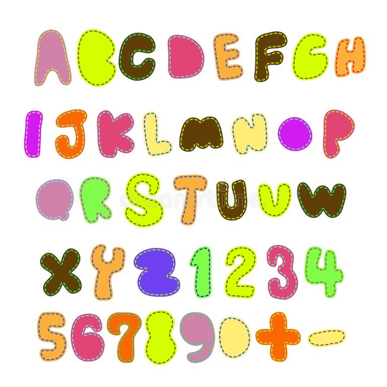 Patchwork font stock vector. Illustration of font, collection - 27881550