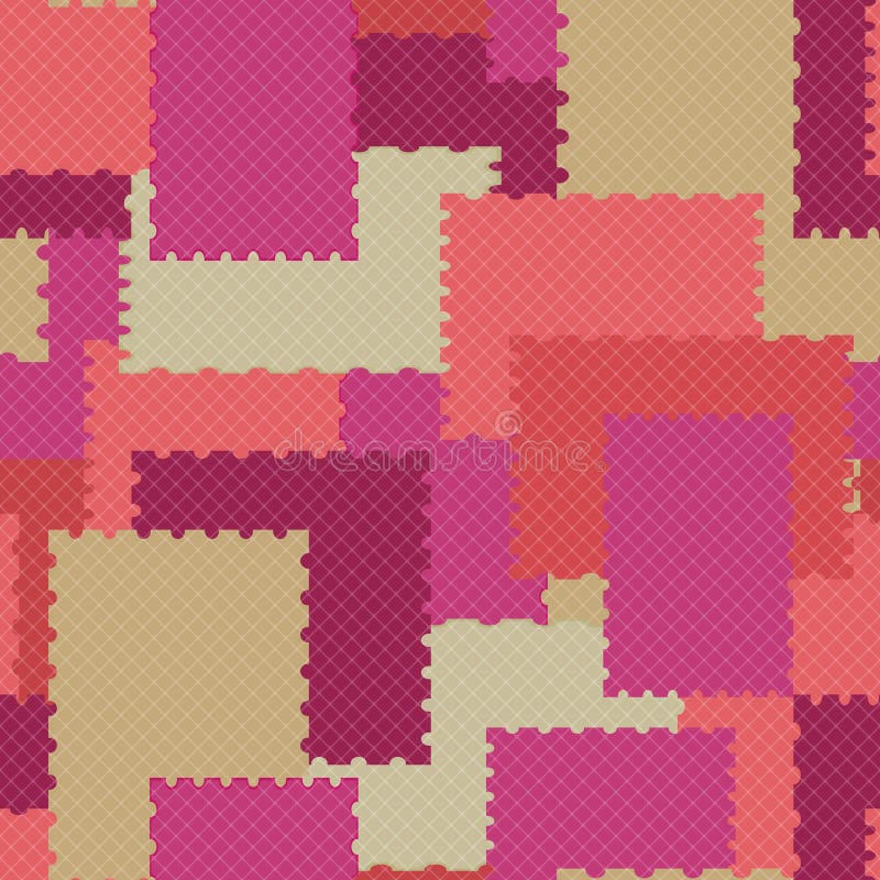 Patchwork Geometric Abstract Bright Elements Seamless Pattern Stock Illustration - Illustration ...
