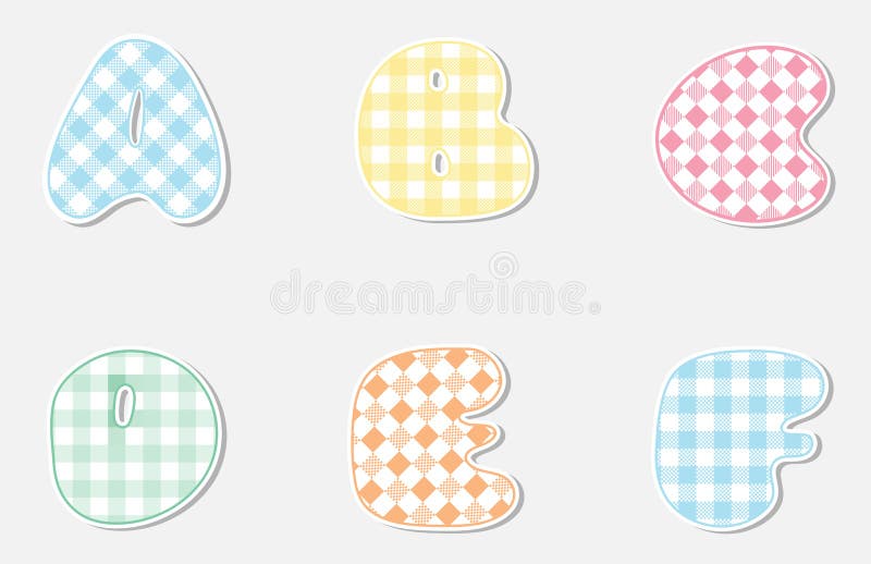 Patchwork Hand Drawn Textile Font. Cute Textile Font for Scrapbook or ...