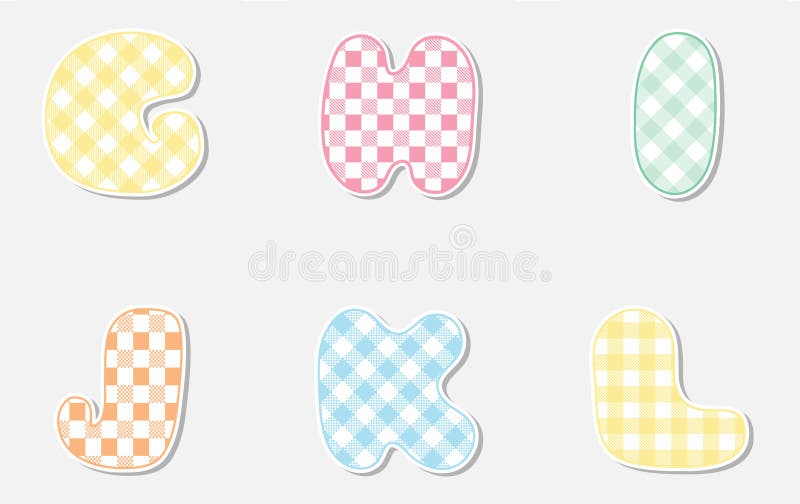 Patchwork Hand Drawn Textile Font. Cute Textile Font for Scrapbook or ...